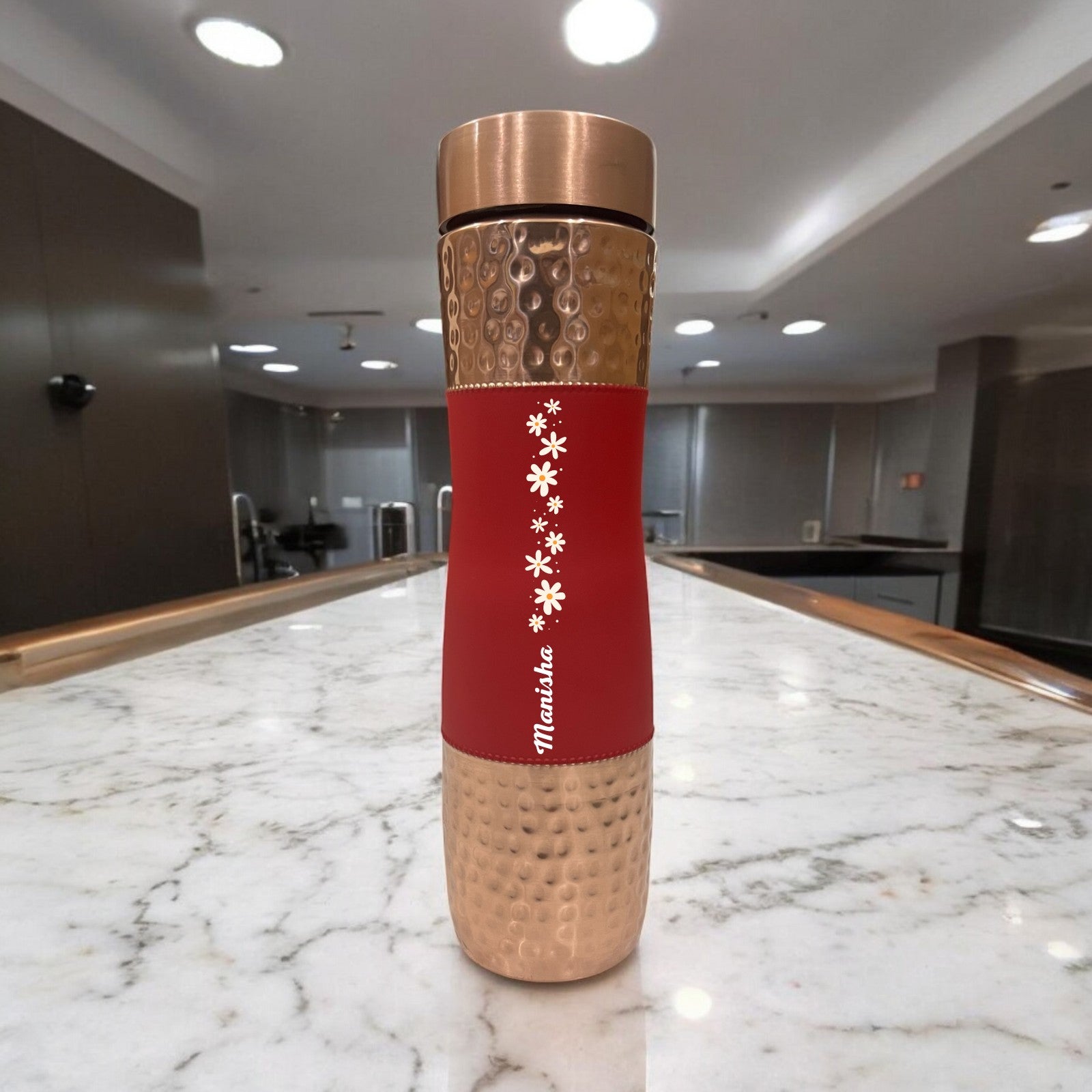 CLINK - [Personalised] Handmade Copper Bottle with Matt Finish, Crimso ...