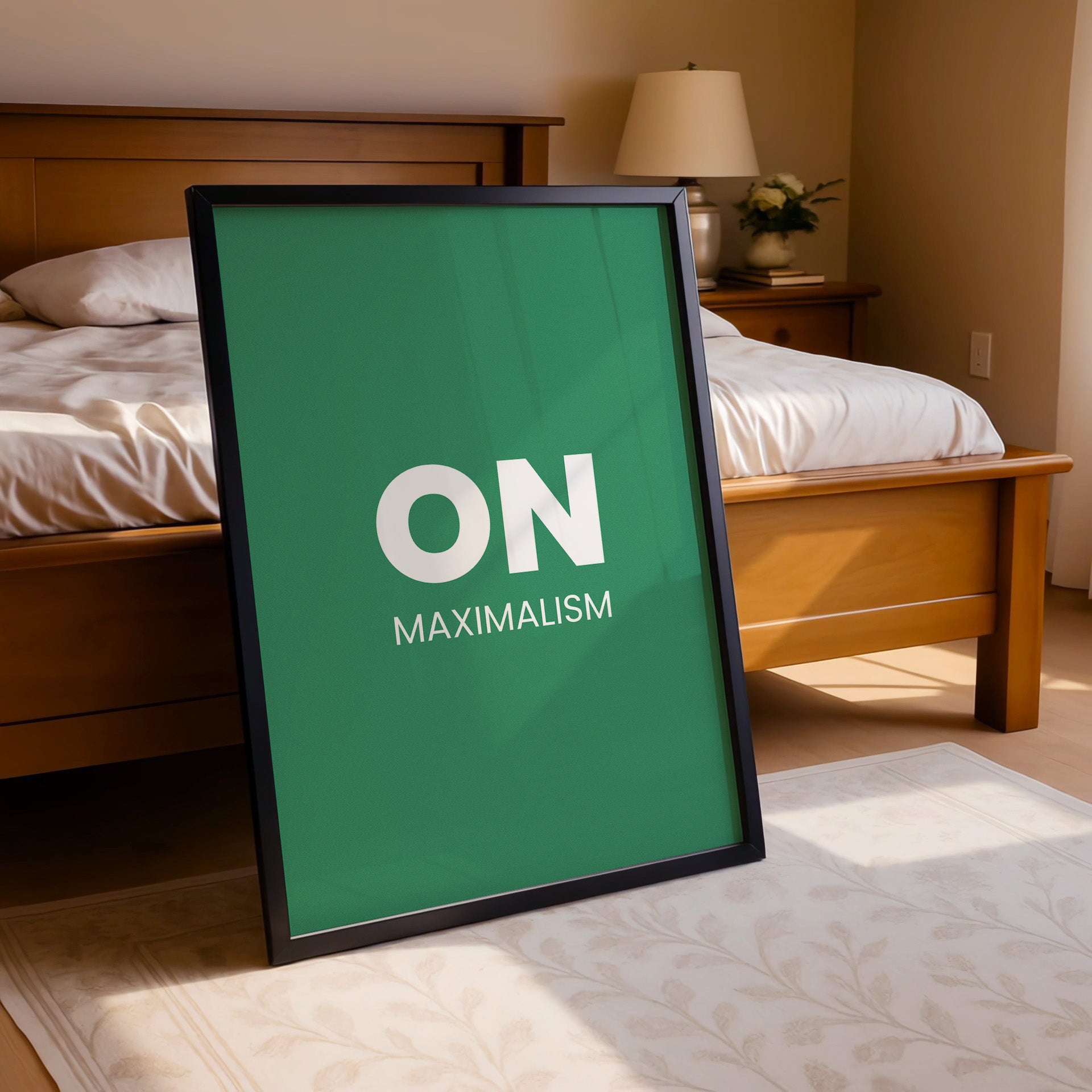 On Maximalism – Bold Green Minimal Poster – FEMTOARTS